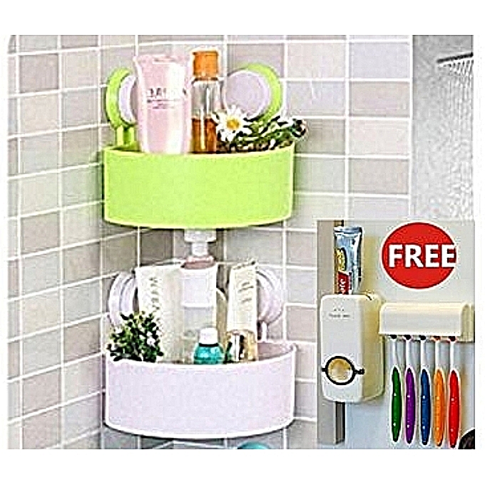 Generic 2 - Triangle Bathroom Corner Shelf Plus Free Toothpaste ...