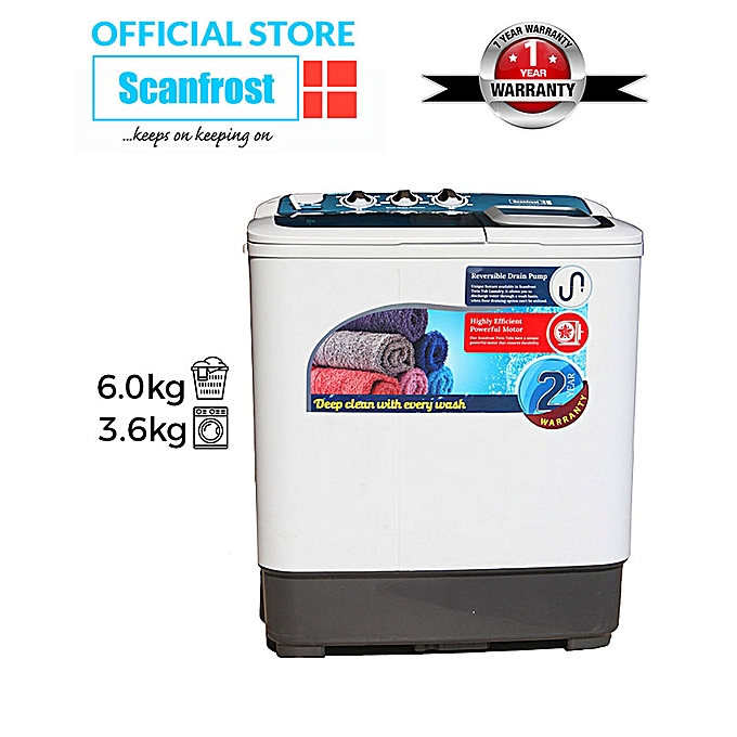 Scanfrost 6kg Semi-Automatic Washing Machine - SFSATT6M – Main Market ...
