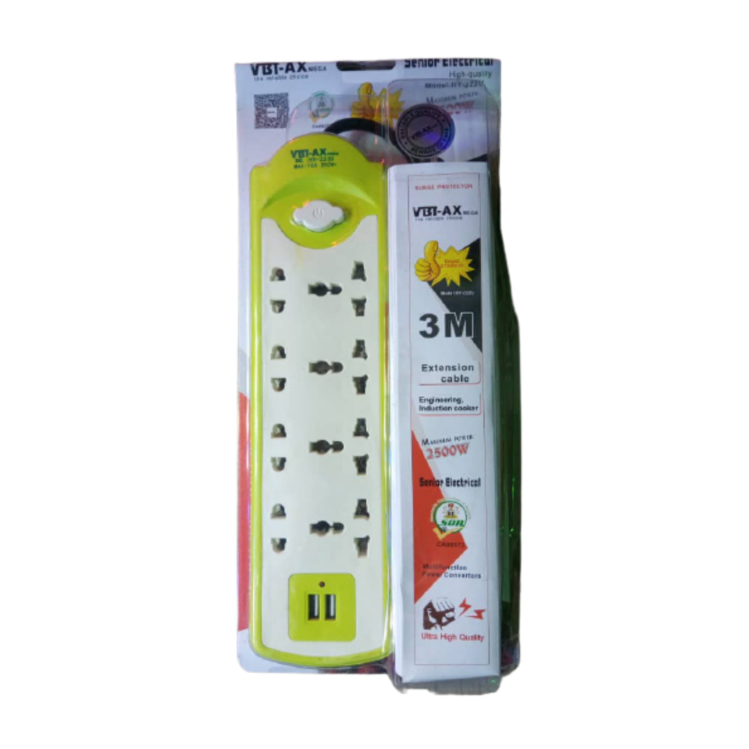 VBT-AX 3M Extension cable 2500W with 2 USB – Main Market Online