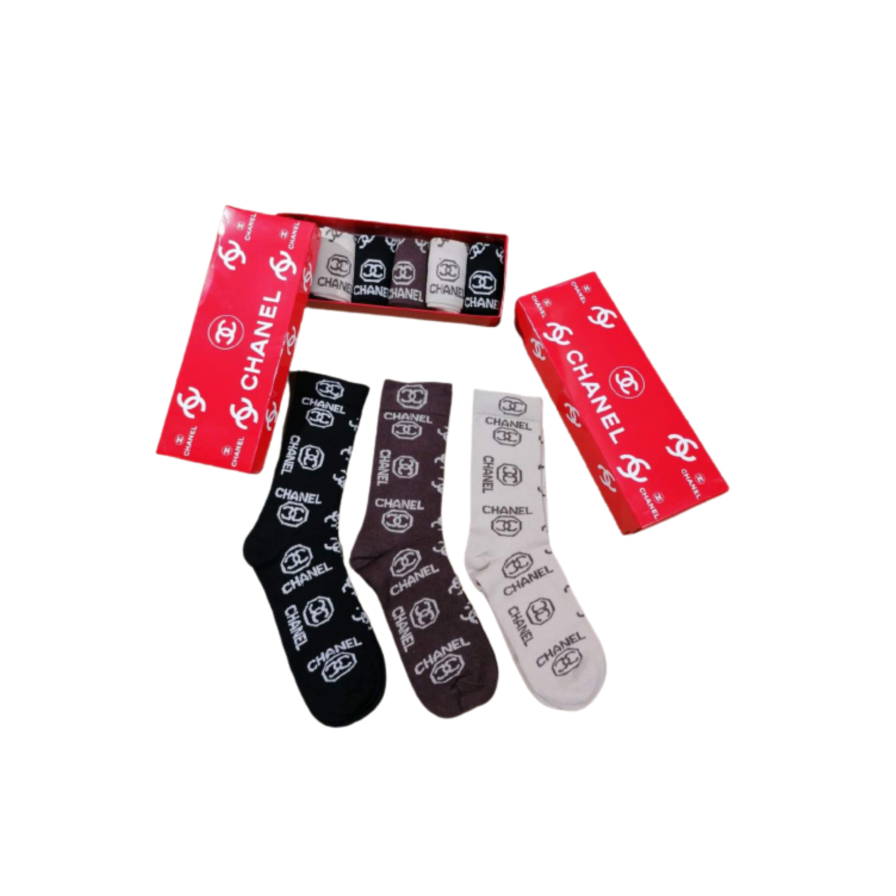 Channel Socks Logo Print Socks x 6 pieces – Main Market Online