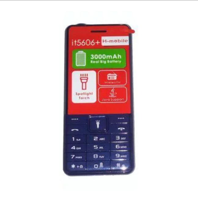 H-Mobile It5606+ 3000mAh Battery, FM, Facebook, Dual SIM Phone - Blue ...