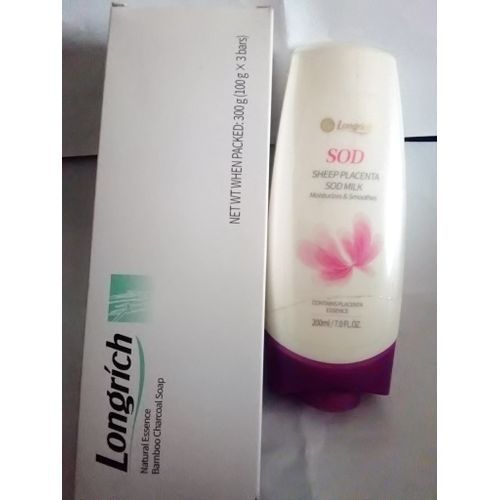 Longrich Herbal Bamboo Charcoal Soap (3 in 1) And SOD Body Cream (COMBO) – Main Market Online