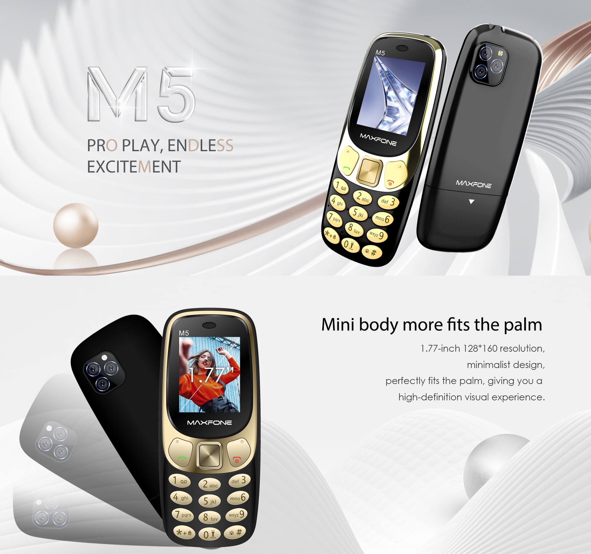 Maxfone M5 1.77 Inch Ultra Thin, Dual Sim With 1150mAh Inbuilt Battery ...